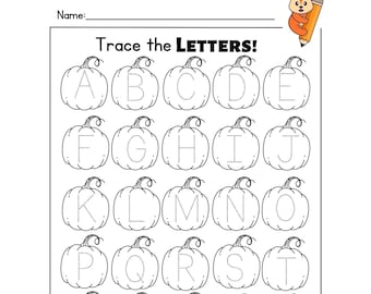 Pumpkin Lowercase Alphabet Trace - Etsy
