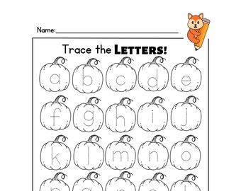 Pumpkin Uppercase Alphabet Trace - Etsy