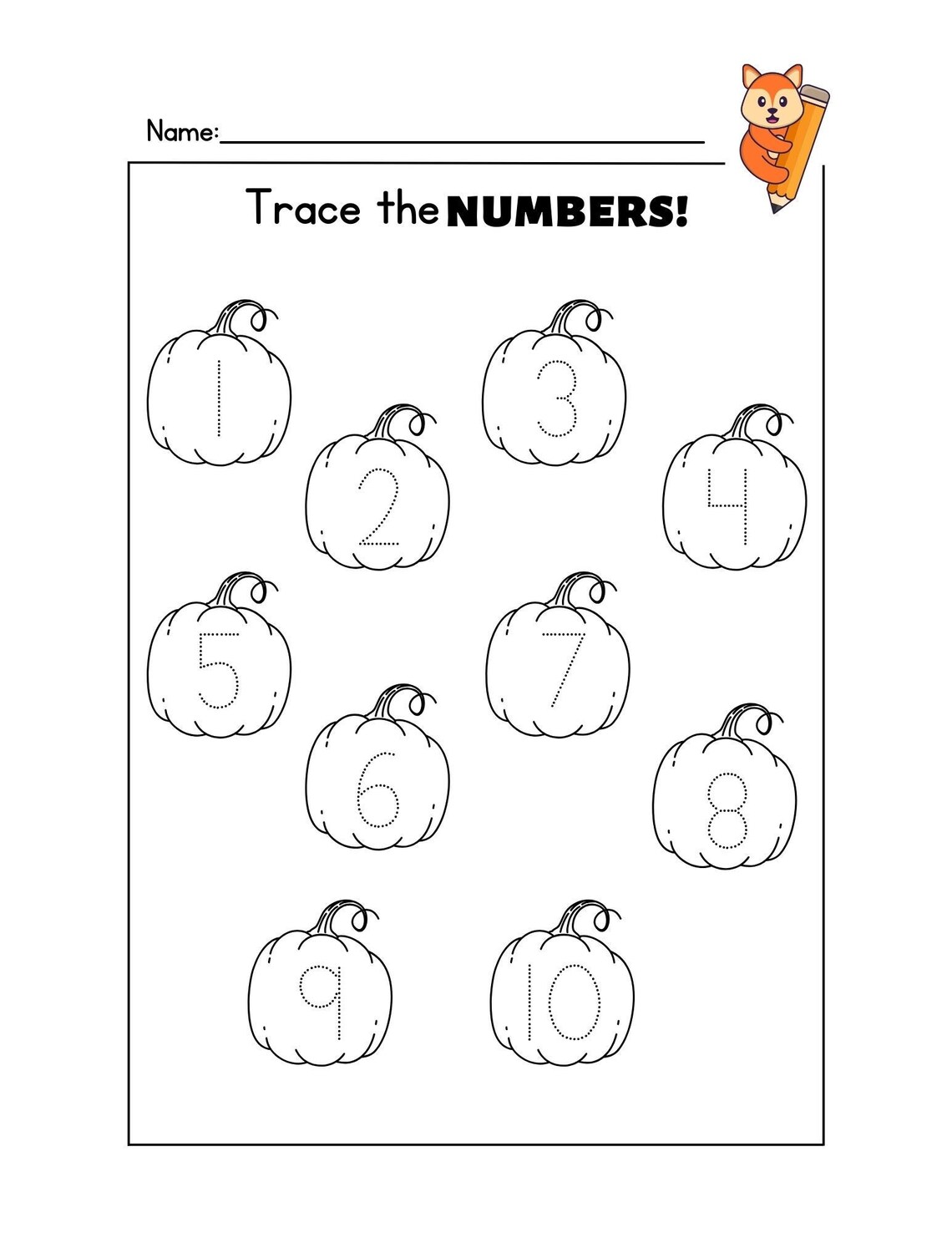 Pumpkin Letter Trace Worksheet - Etsy