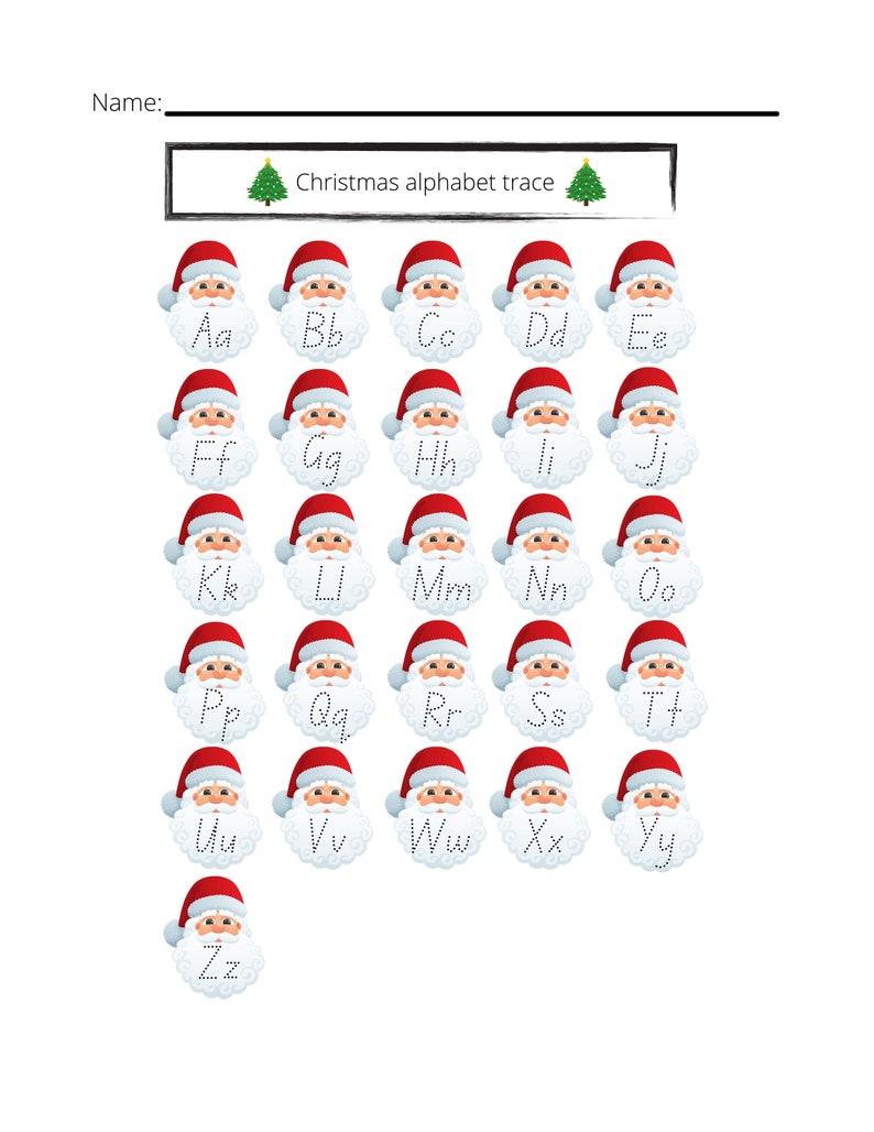 Christmas Alphabet Trace - Etsy