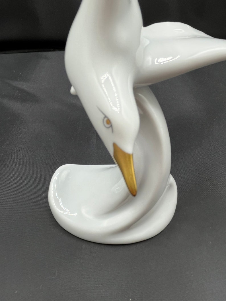 Vintage Seagull Figurine Hollohaza Porcelain Handpainted - Etsy