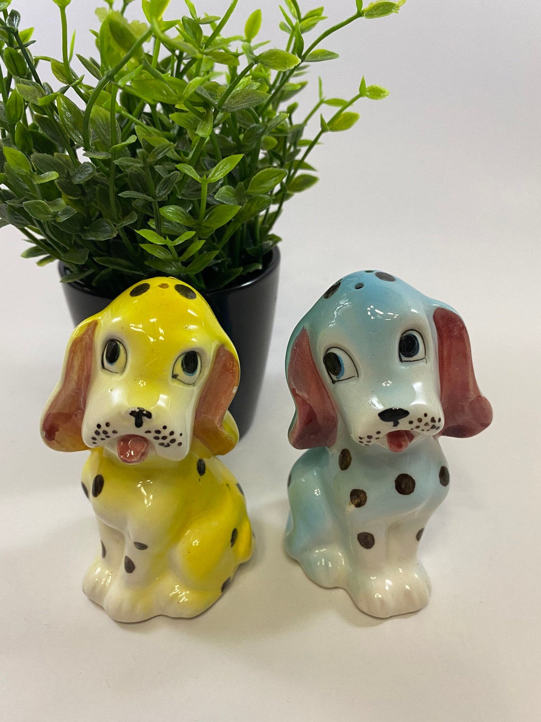 Puppy Salt and Pepper Shakers, Vintage Dog Salt Pepper Shakers, Kitschy ...