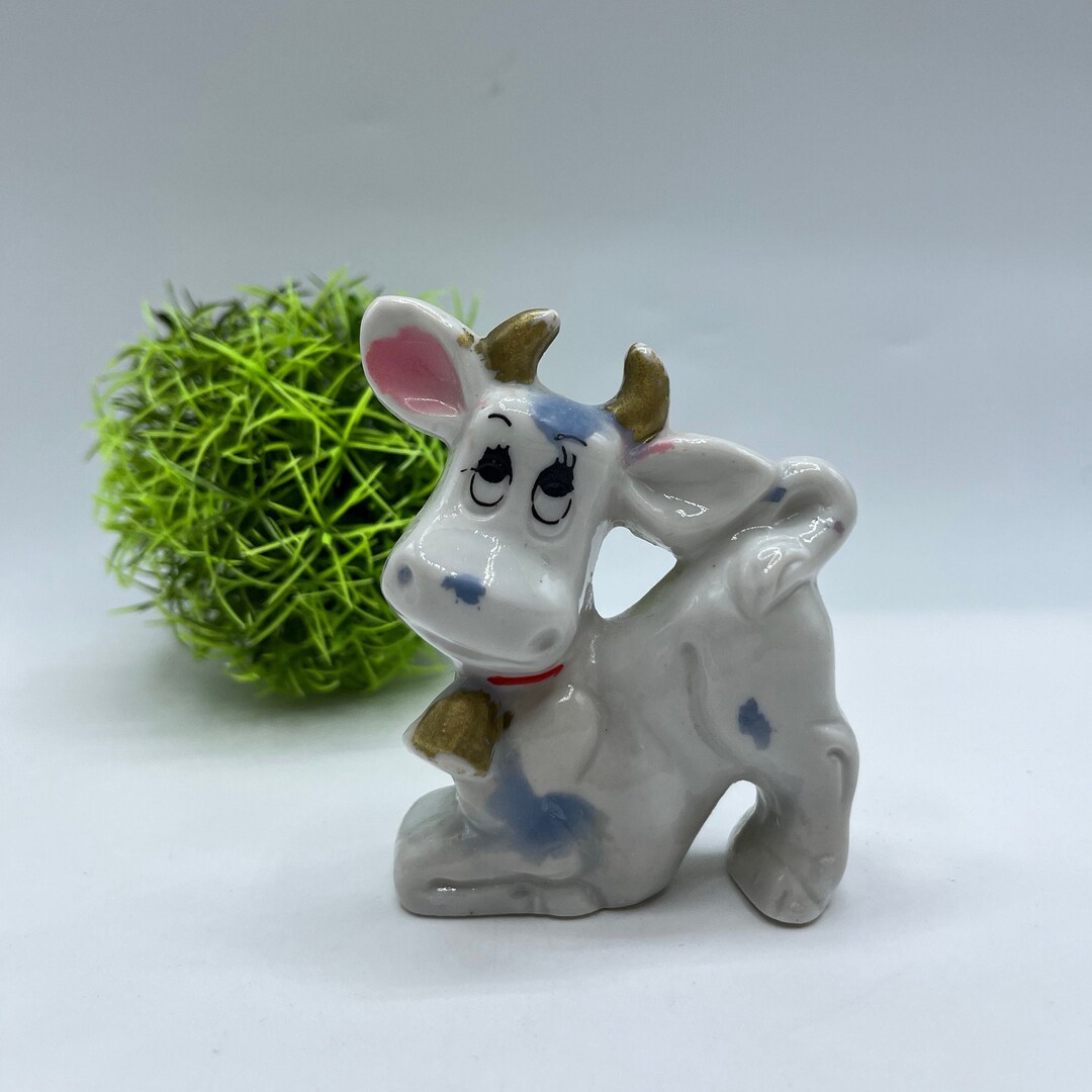 Cow Figurine, Vintage Porcelain Farm Animal, Stamped Japan, 1960's - Etsy