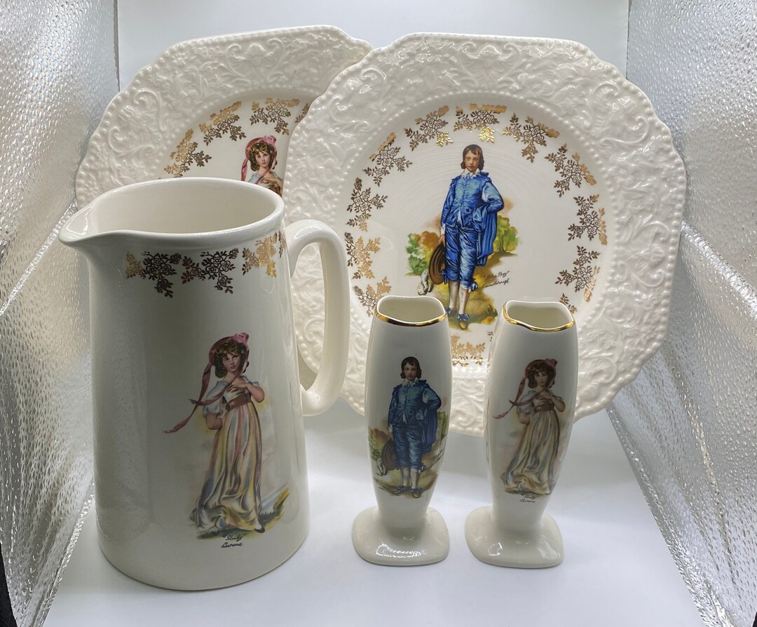 Vintage Lord Nelson Pottery, Set of 5: Water Pitcher, 2 Plates, 2 ...