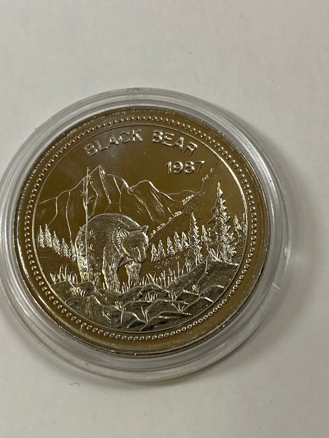 Vintage Jasper Coin 1987 Black Bear Jasper Souvenir Dollar Coin ...
