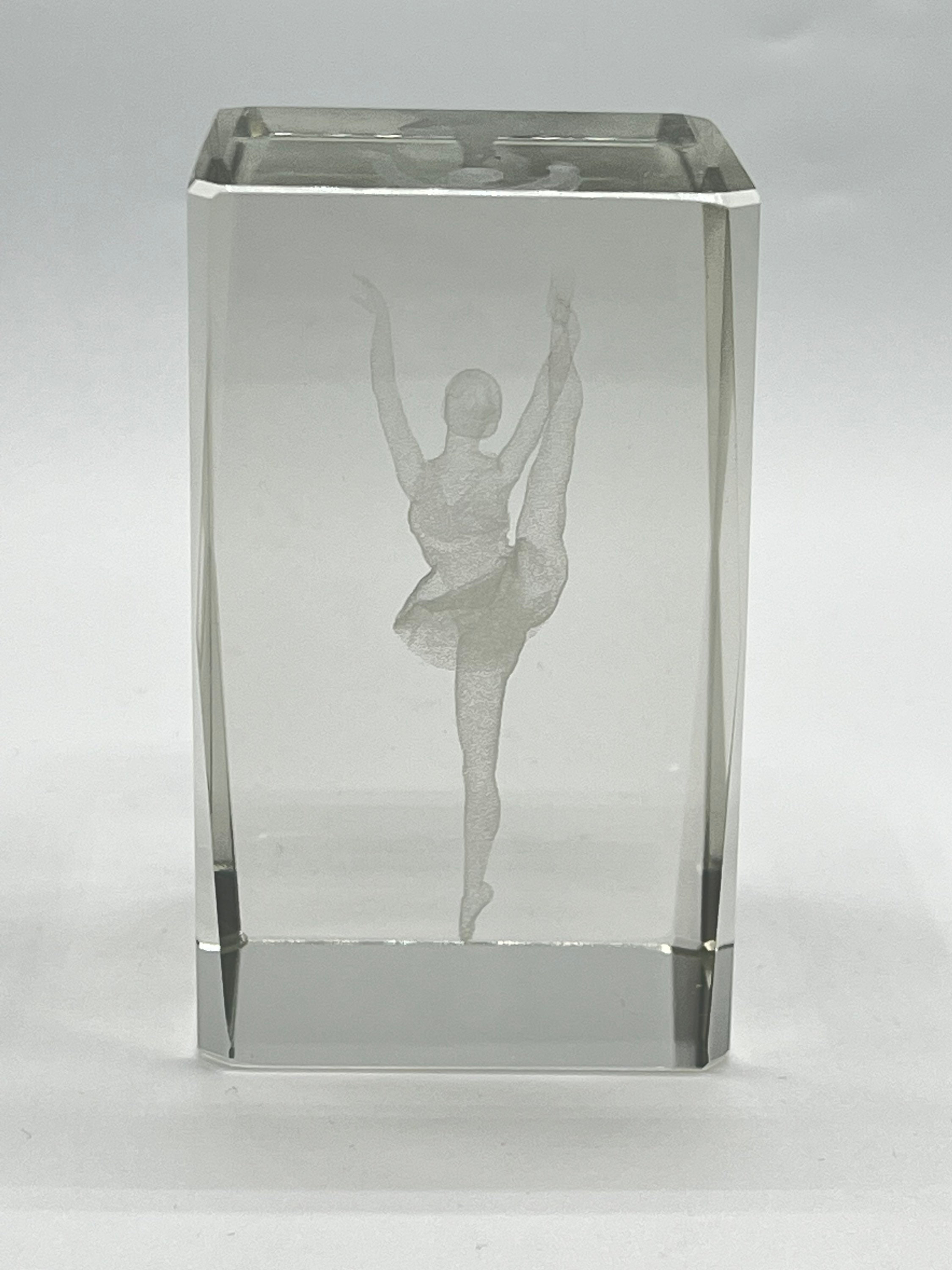 Ballerina 3D Laser Etched Crystal, Paperweight Ballerina Design ...