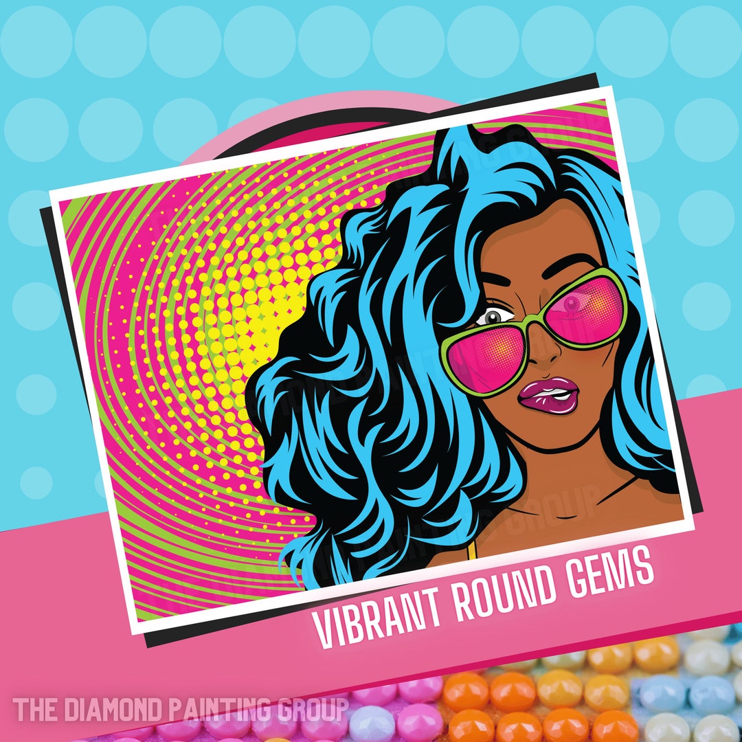 Lg Diamond Painting | Vibrant Lady Sunglasses Diamond Art | Round Drill ...