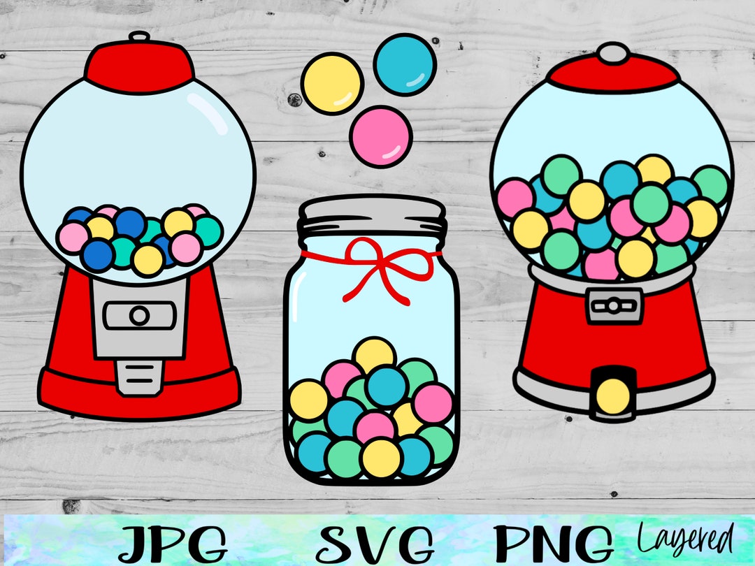 Gumball SVG, Gumball Machine SVG, Bubble Gum Machine Jpggum Balls Layer ...
