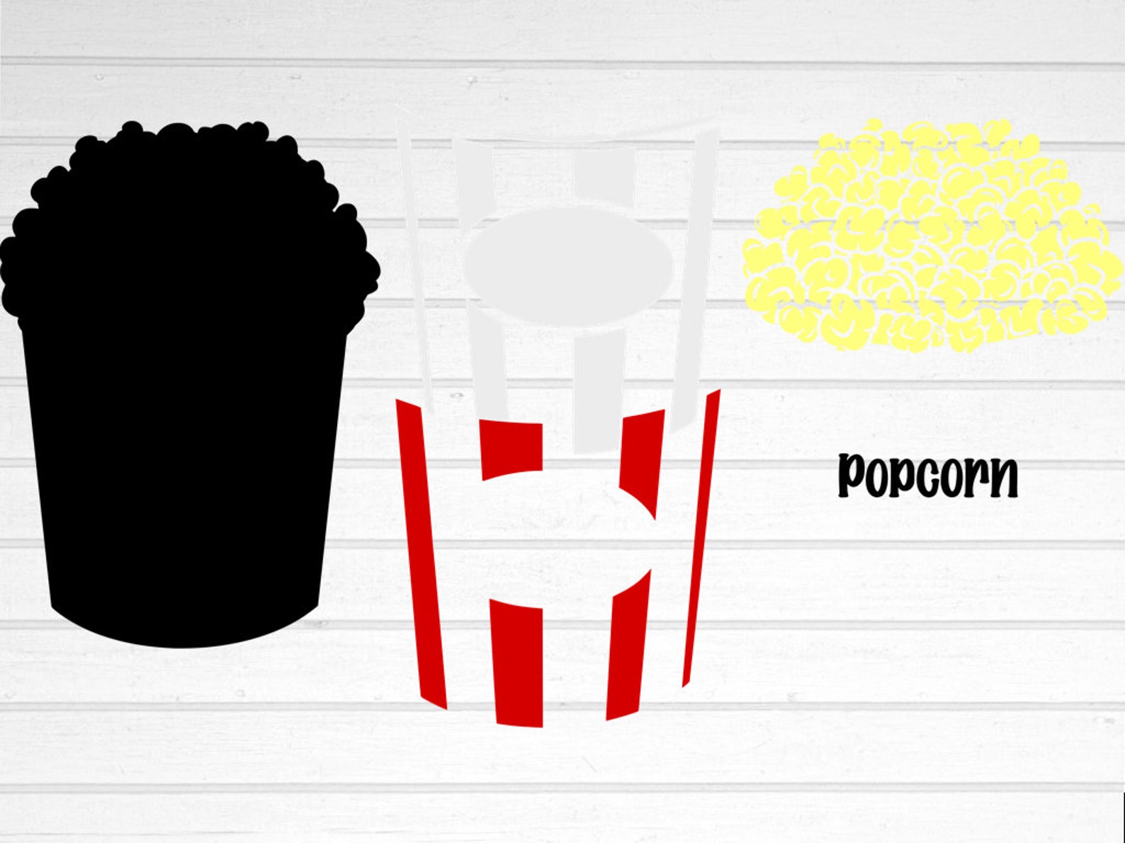 Popcorn Box SVG Popcorn Svg Popcorn Bucket Popcorn Kernel - Etsy