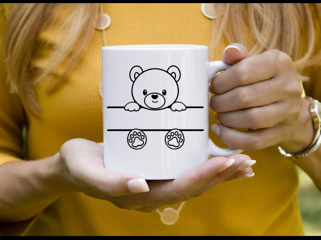 Teddy Bear Split Monogram SVG, Teddy Bear SVG, Teddy Bear PNG, Teddy ...