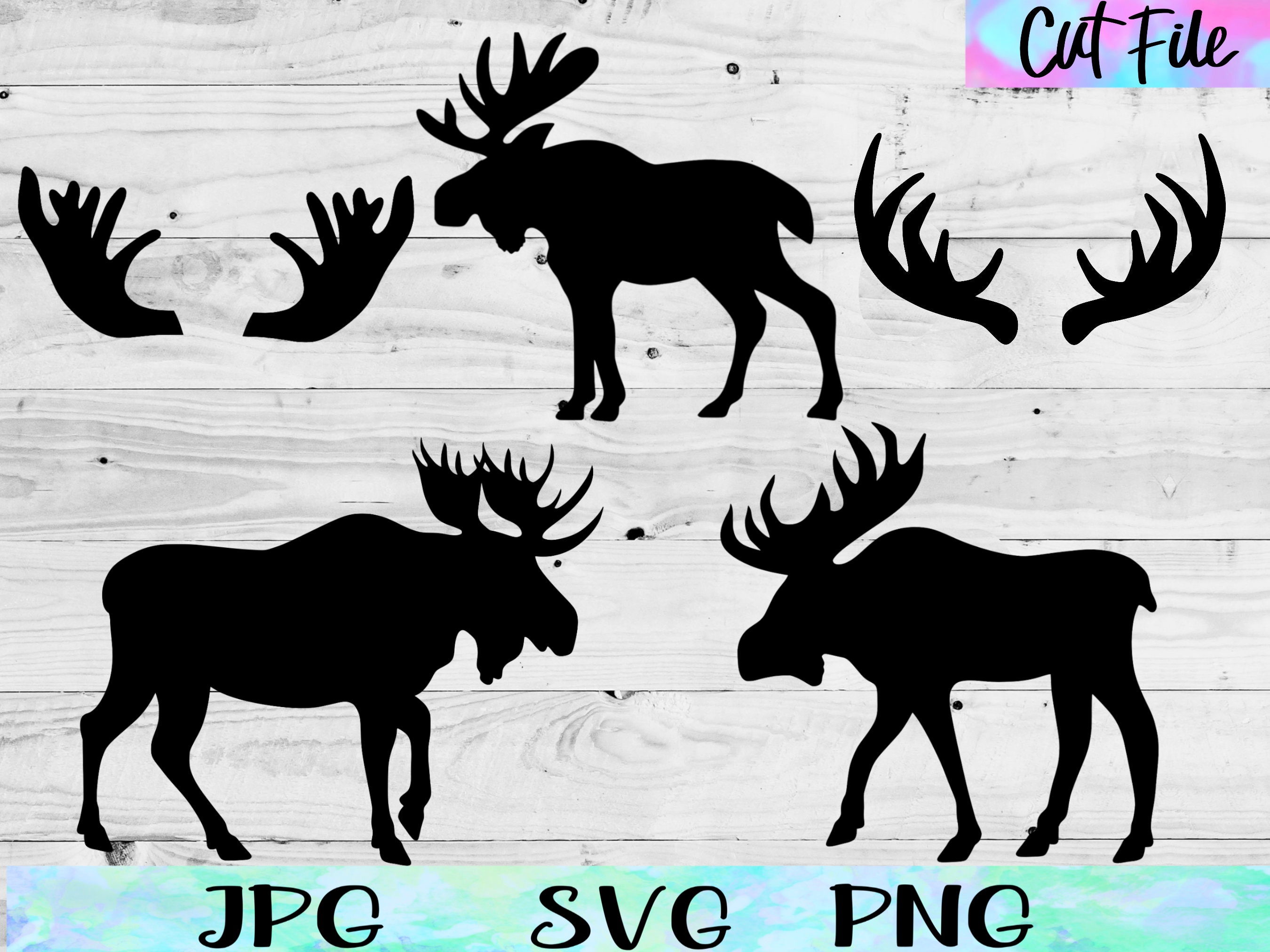 Moose SVG Moose PNG Moose Silhouette Moose Antler SVG - Etsy