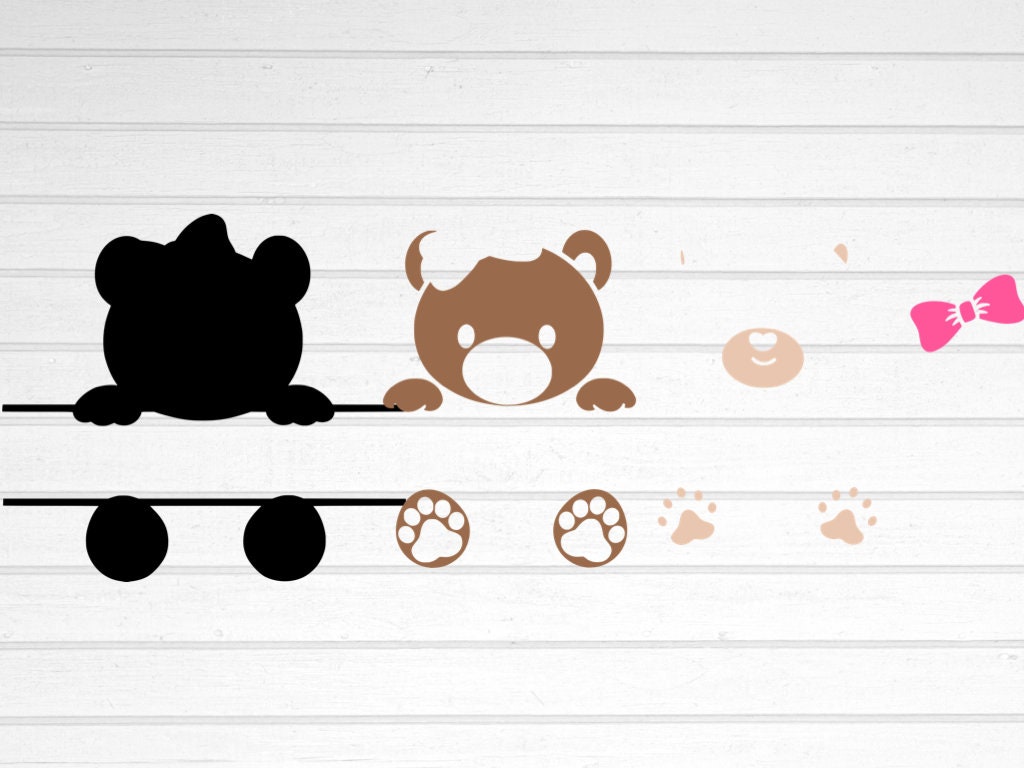 Teddy Bear Split Monogram SVG Teddy Bear SVG Teddy Bear PNG | Etsy