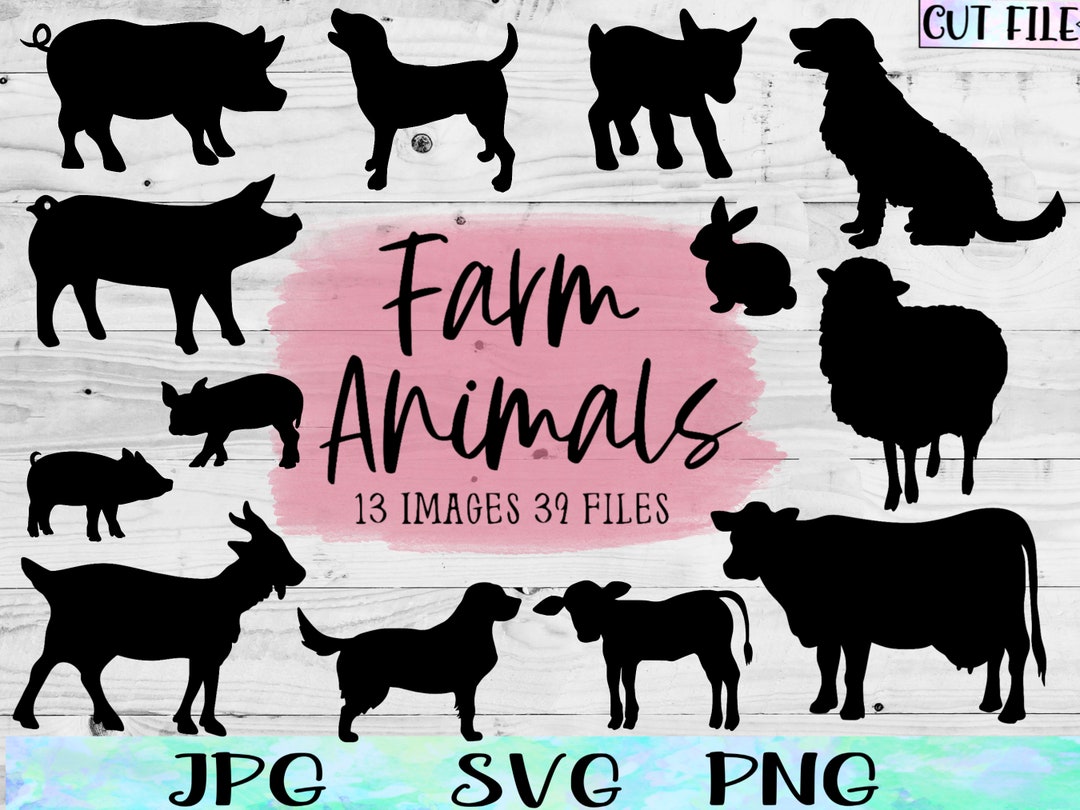 Barn Animals SVG, Farm Clipart, Goat Svg, Piglet Svg, Pig Svg, Calf Svg ...