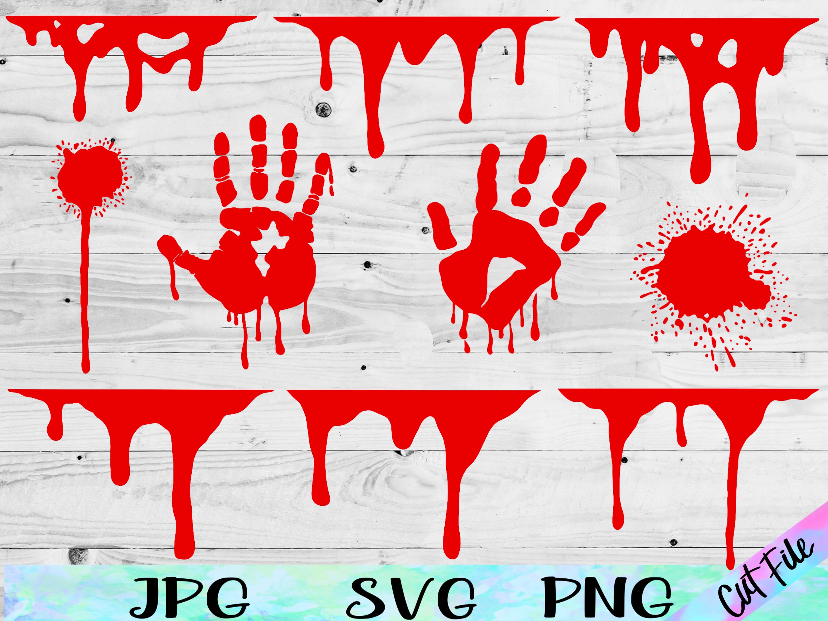 Bloody Handprint SVG Bloody Hand SVG Blood Drip SVG - Etsy