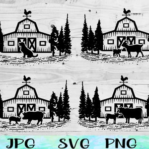 Farmhouse SVG Bundle, Farm Clipart, Barn Animals Svg, Goat Svg, Goat ...