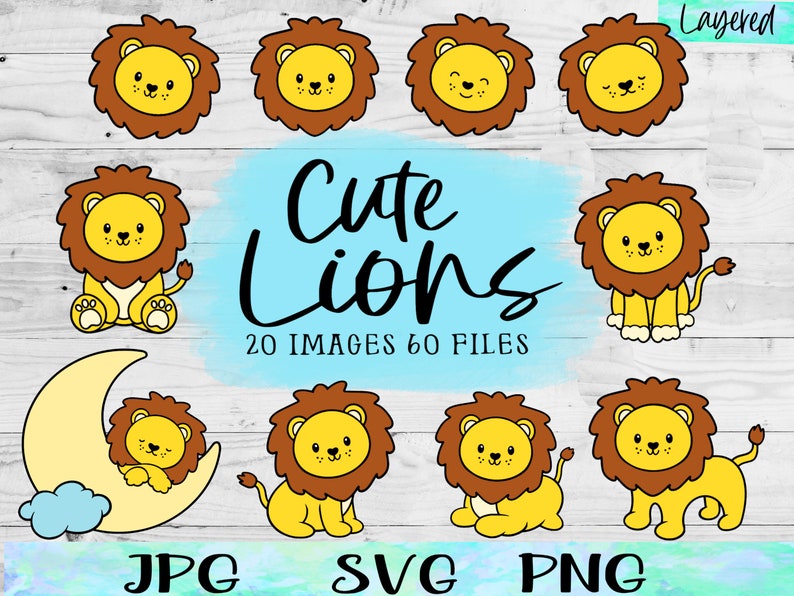 Lion SVG Lion Svg Bundle Cute Lion Svg Lion Stencil Lion - Etsy