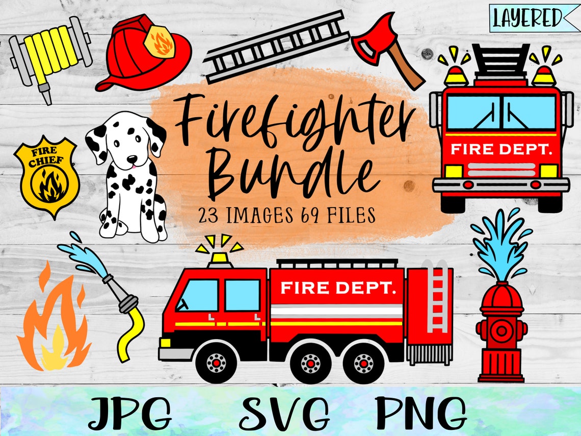 Firetruck SVG Fire Hydrant Svg Firefighter Svg Fire Helmet | Etsy