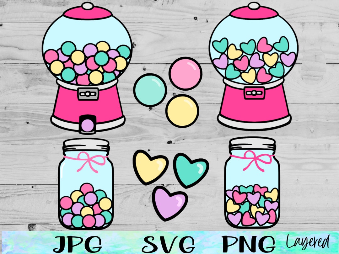 Gumball Machine SVG, Bubble Gum Machine JPG, Gumball SVG, Gum Balls ...