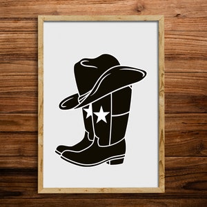 Texas Cowboy Boot SVG, Cowgirl Boots Svg, Cowboy Hat SVG, Cowgirl Hat ...
