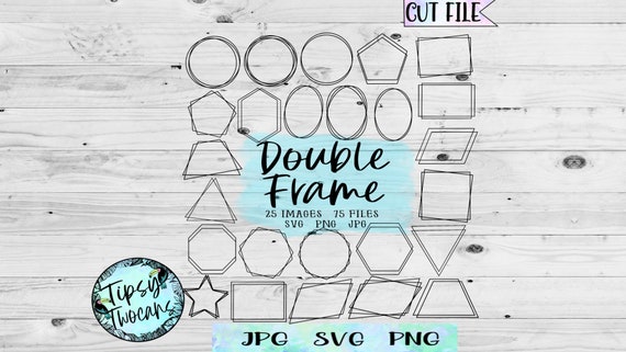 Double Frame SVG Border Svg Double Frame Bundle Round | Etsy