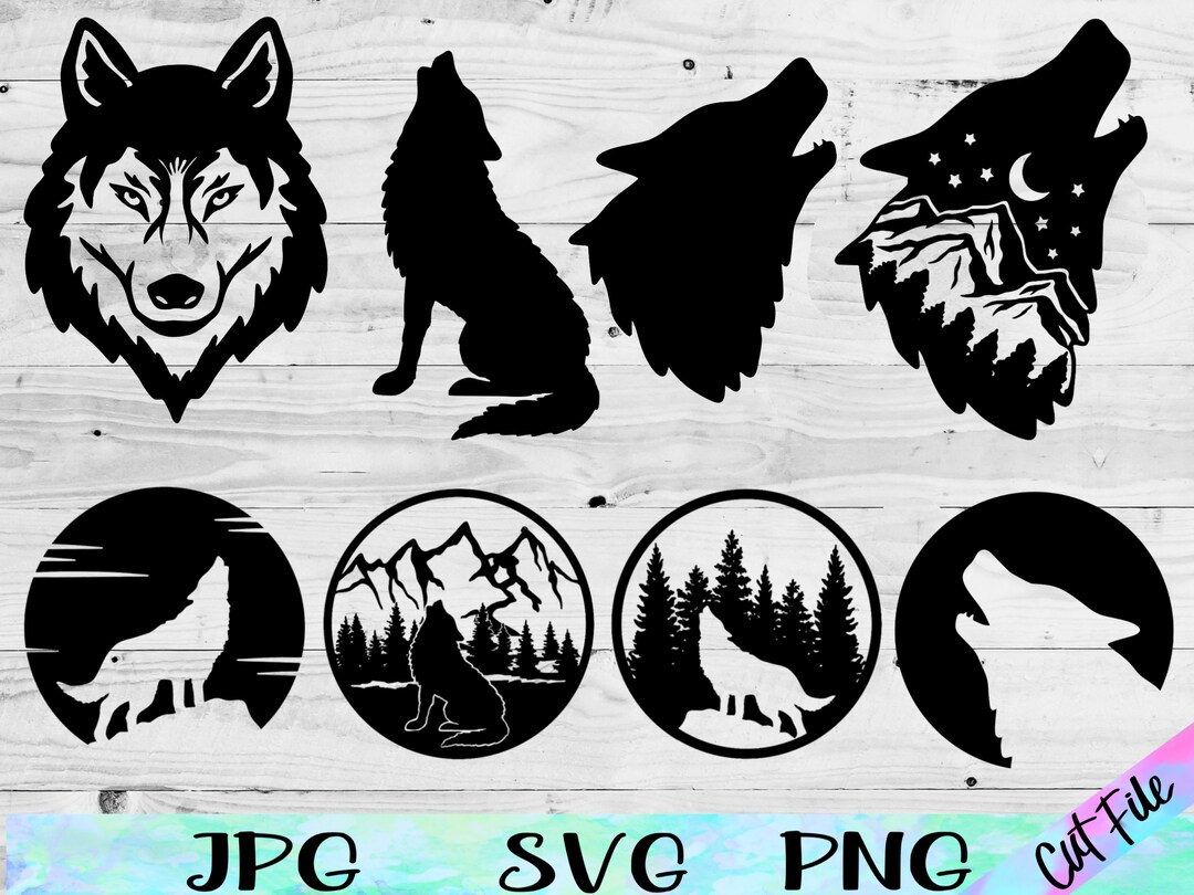 Wolf SVG Bundle, Wolf PNG, Wolves Svg, Wolf Art, Wolf Illustration ...