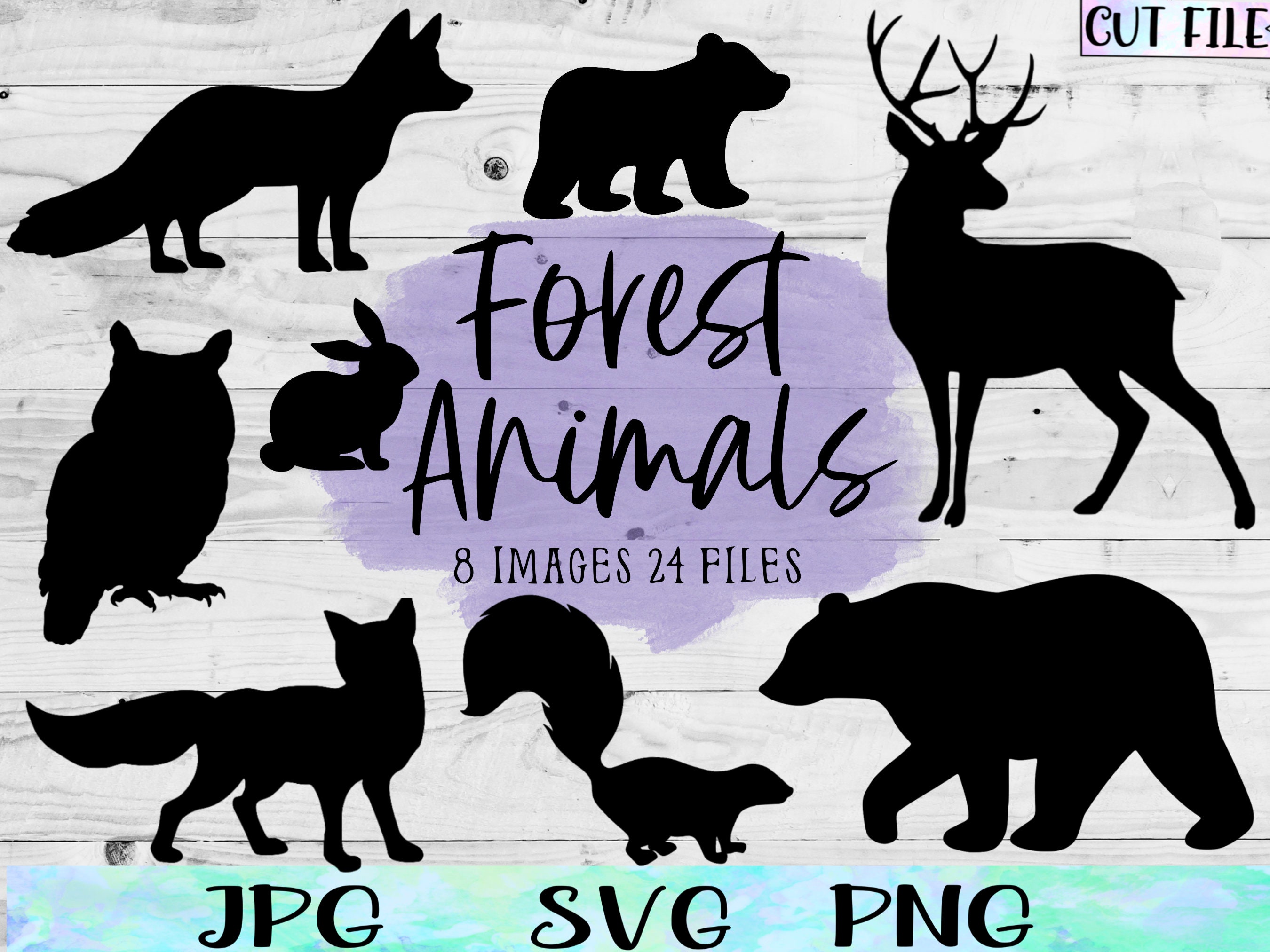 Woodland Animals SVG, Forest Svg, Nature Svg, Fox Silhouette Svg, Owl ...