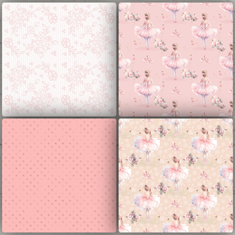 12 Seamless Watercolor Ballerinas Digital Paper, Printable Nursery ...