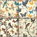 12 Seamless Antique Birds Butterflies Digital Paper, Printable Floral ...