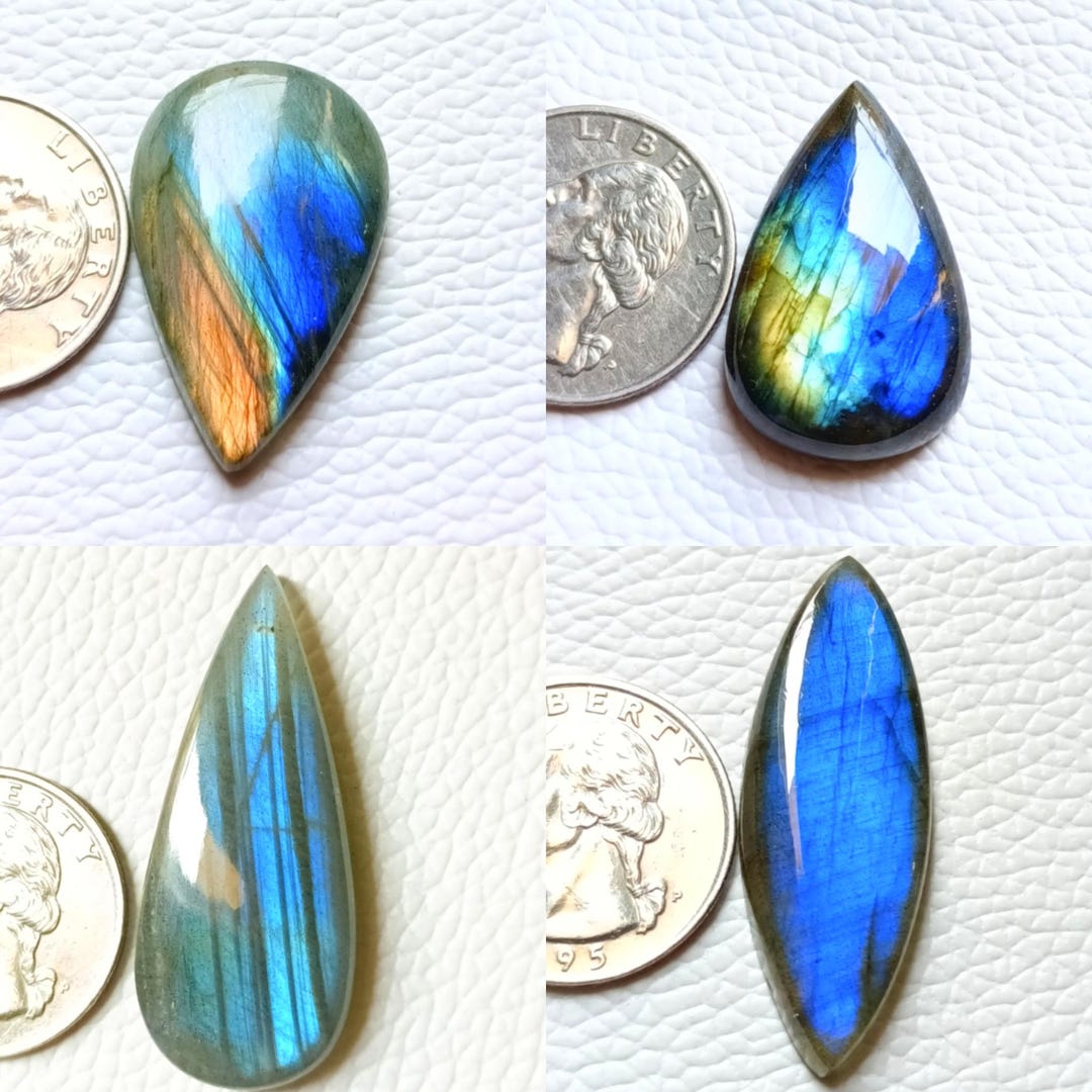 AAA+ Grade Labradorite Cabochon Multi Blue Fire Stone. Amazing ...