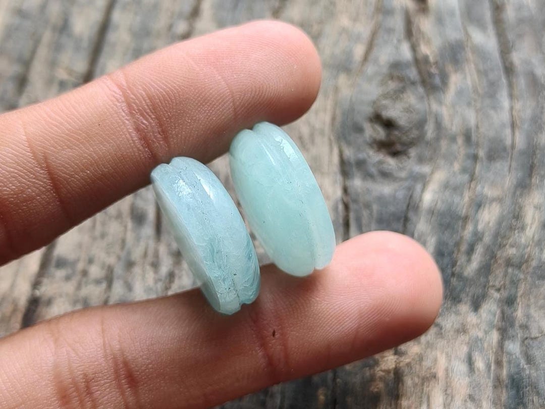 AAA Grade Natural Aquamarine Round Cabochon – Grooved Cut, Hand ...