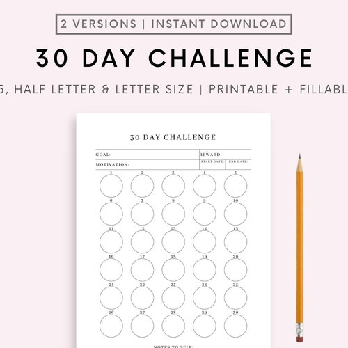 100 Day Challenge Goal Setting Goal Progress Tracker Habit - Etsy