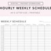 Hourly Weekly Schedule Landscape, Weekly Planner Printable, Week at a ...