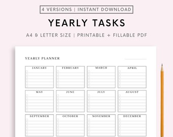 A4 Yearly Planner | Etsy