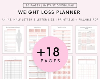 Digital Meal Planner Weight Loss Tracker, for Goodnotes, Notability ...