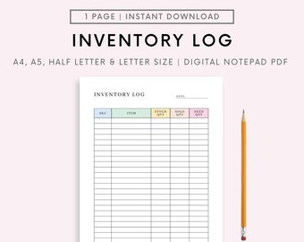 Inventory Tracker Printable, Inventory Management Form, Inventory Sheet, Small Business ...