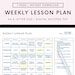 Printable Editable Weekly Lesson Plan, Teacher Planner, Simple School ...