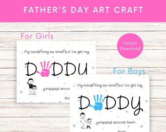 PRINTABLE Handprint Art Craft, Daddy Dad, Small Fingers Wrapped Around ...