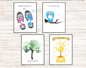 Fathers Day Handprint Keepsake Art Gift for Dad, Fathers Day Craft ...