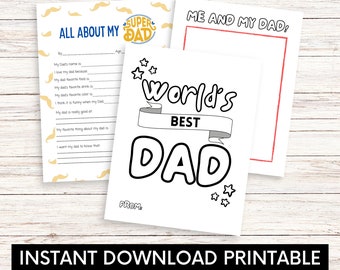 FATHER'S DAY Gift All About My Dad INSTANT Download Kids - Etsy