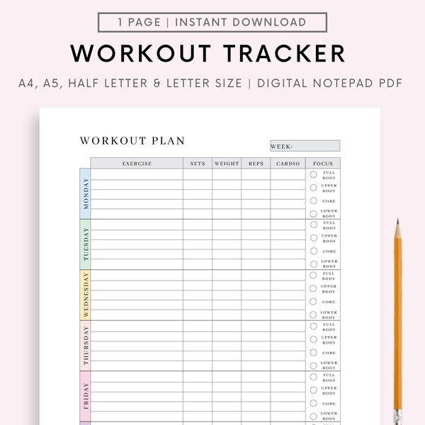 Exercise Tracker,workout Tracker,75 Soft Challenge,fitness Log,workbook ...