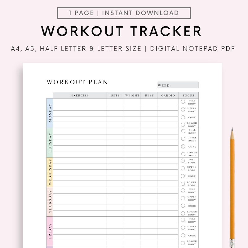 Fitness Planner Peloton - Etsy
