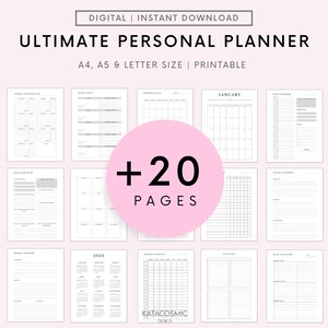 Watercolor Planner Bundle Printable Daily Weekly Monthly - Etsy