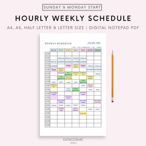 Digital Weekly Schedule for Goodnotes, 24/7 Weekly Timetable, Hourly ...