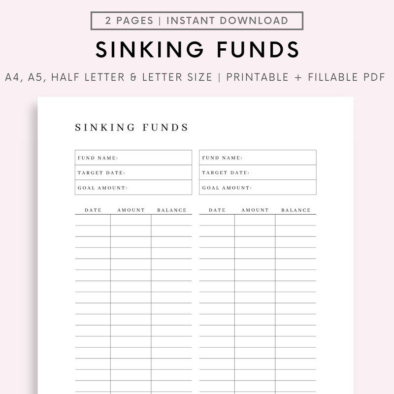 Sinking Funds Coloring Sheet - Etsy
