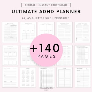 ADHD Planner Adult Printable ADHD Productivity Journal Digital Adhd ...