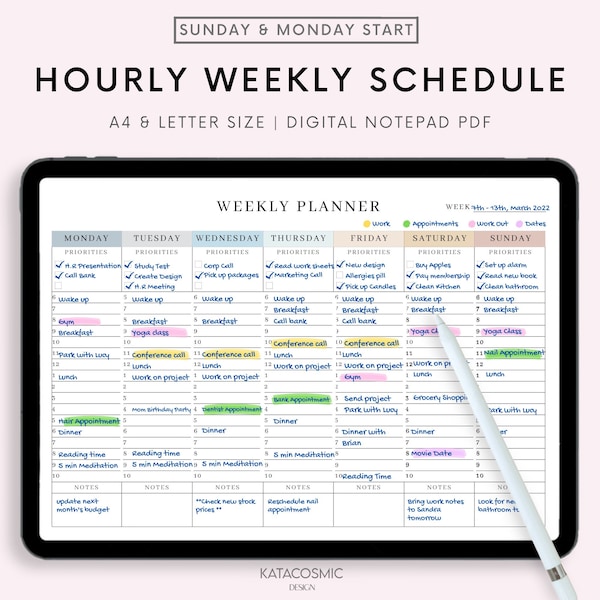 Weekly Schedule - Etsy