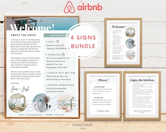 Airbnb Sign Bundle Airbnb Signage Signs for Rental Home Wifi Sign ...
