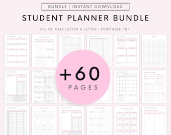 Printable Planner, Printable Student Planner Bundle, Study Planner ...