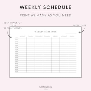 Digital Weekly Schedule for Goodnotes, 24/7 Weekly Timetable, Hourly ...