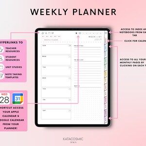 Digital Teacher Planner 2024 - 2025 DATED Lesson Planner, Academic ...